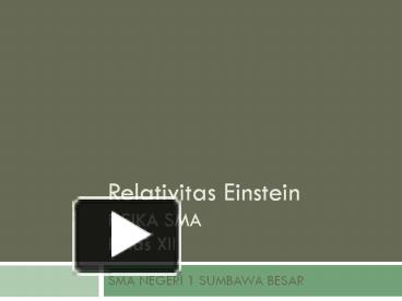 Relativitas Einstein FISIKA SMA Kelas XII presentation | free to download