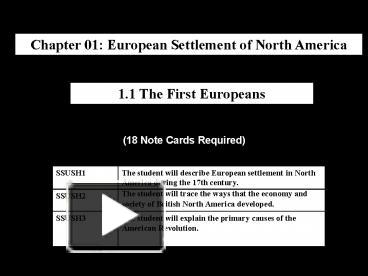 Chapter 01: European Settlement of North America presentation | free to ...