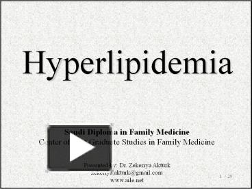 Hyperlipidemia presentation | free to download