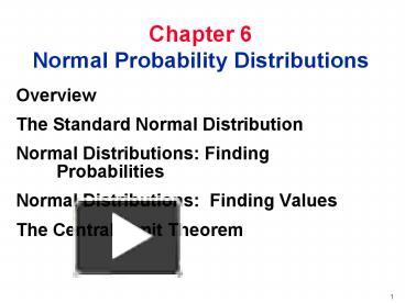 Chapter 6 Normal Probability Distributions presentation | free to view