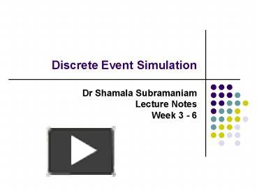 Discrete Event Simulation presentation | free to view