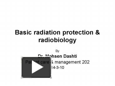 Basic radiation protection presentation | free to download