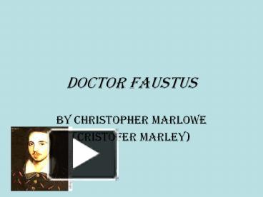 Doctor Faustus presentation | free to download