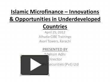 Islamic Microfinance presentation | free to download