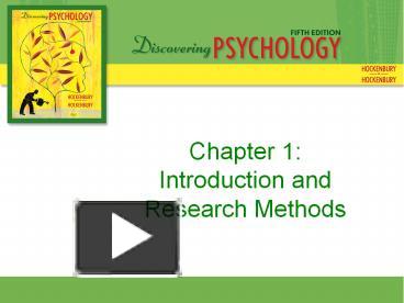 Chapter 1: Introduction and Research Methods presentation | free to download