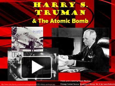PPT – Harry S. Truman PowerPoint presentation | free to download - id ...