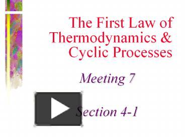 Thermodynamics Chapter 4 presentation | free to download