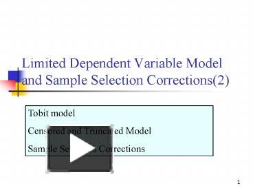 PPT – Limited Dependent Variable Model and Sample Selection Corrections(2) PowerPoint ...