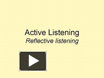 Active Listening Reflective listening presentation | free to download
