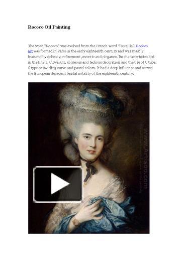 PPT – Rococo Oil Painting PowerPoint presentation | free to download ...