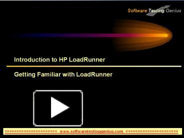 Introduction to HP LoadRunner presentation | free to download