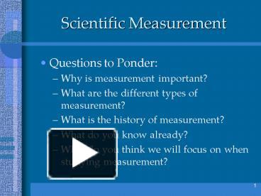 PPT – Scientific Measurement PowerPoint presentation | free to view ...