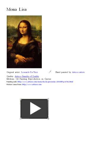 PPT – Mona Lisa PowerPoint presentation | free to download - id: 3f6a4d-NDBkY