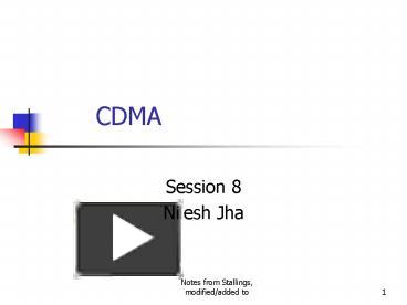 CDMA presentation | free to view
