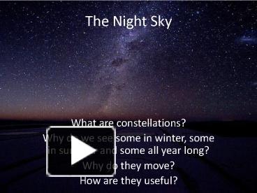 The Night Sky presentation | free to view