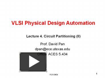 VLSI Physical Design Automation presentation | free to download