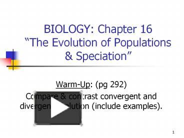 BIOLOGY: Chapter 16 presentation | free to download