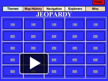 PPT – JEOPARDY PowerPoint presentation | free to download - id: 3fa781 ...