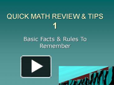 QUICK MATH REVIEW presentation | free to download