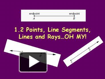 PPT – 1.2 Points, Line Segments, Lines and Rays PowerPoint presentation ...