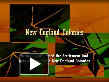 New England Colonies presentation | free to download