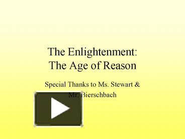 PPT – The Enlightenment: The Age of Reason PowerPoint presentation ...