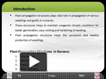 Plant propagation structures plays vital role in propagation of various ...