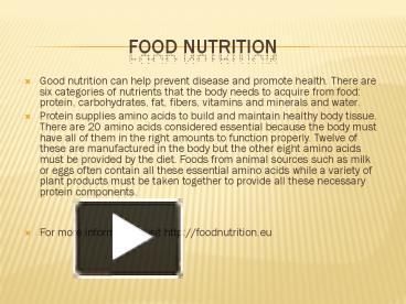 food nutrition presentation | free to download