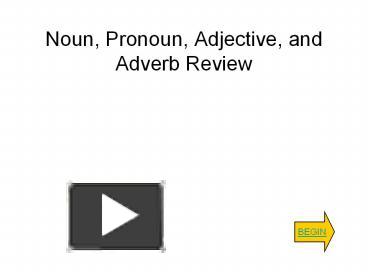 PPT – Noun, Pronoun, Adjective, and Adverb Review PowerPoint ...