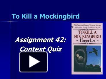 To Kill a Mockingbird presentation | free to download