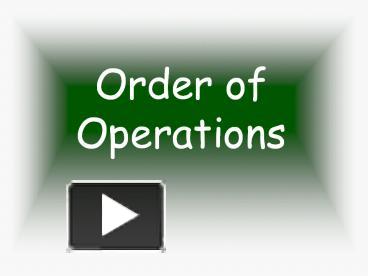 Order of Operations presentation | free to download