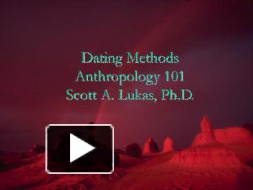 Dating Methods presentation | free to view