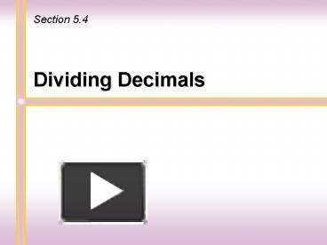 Dividing Decimals presentation | free to download