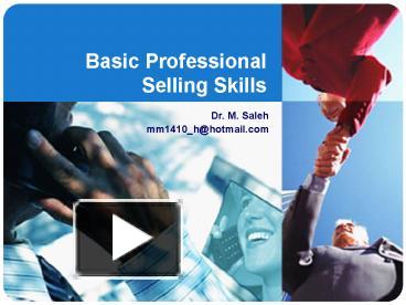 Basic Professional Selling Skills presentation | free to download