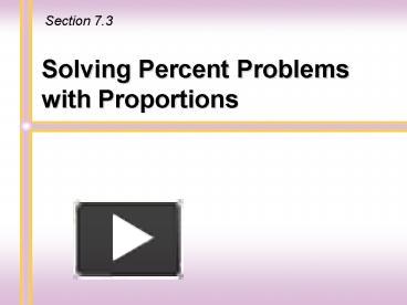 PPT – Solving Percent Problems with Proportions PowerPoint presentation ...