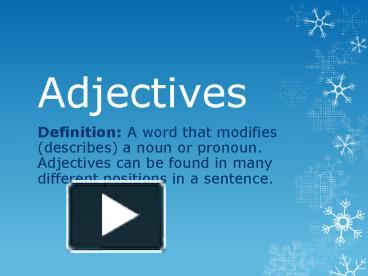 Adjectives presentation | free to download