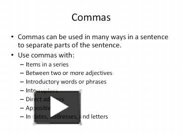 Commas presentation | free to download