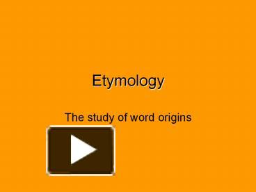 Etymology presentation | free to download