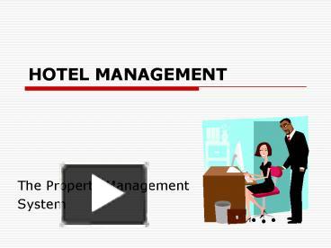 HOTEL MANAGEMENT presentation | free to view