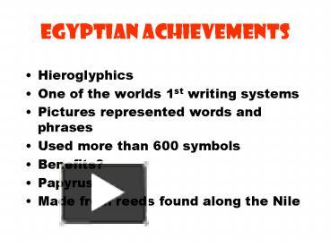 Egyptian Achievements presentation | free to view