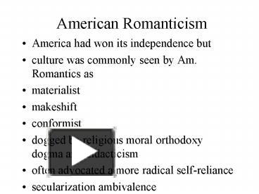 PPT – American Romanticism PowerPoint presentation | free to download ...