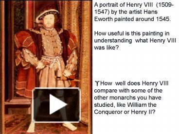 What were the problems facing Henry VIII? presentation | free to view