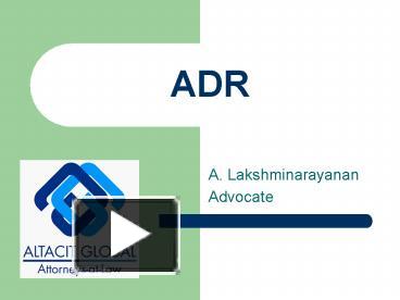 ADR presentation | free to download