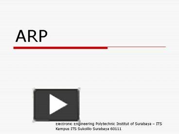 ARP presentation | free to download