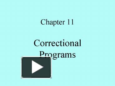 Correctional Programs presentation | free to view