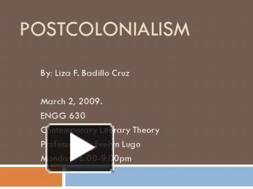 Postcolonialism presentation | free to view