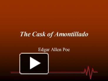 The Cask of Amontillado presentation | free to download
