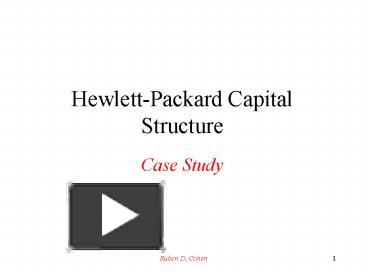 Hewlett-Packard Capital Structure Case Study presentation | free to ...