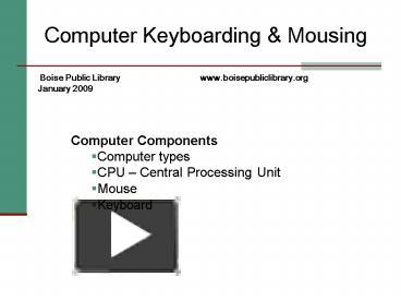 PPT – Computer Keyboarding PowerPoint presentation | free to view - id ...
