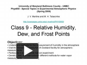 Class 9 - Relative Humidity, Dew, and Frost Points presentation | free ...